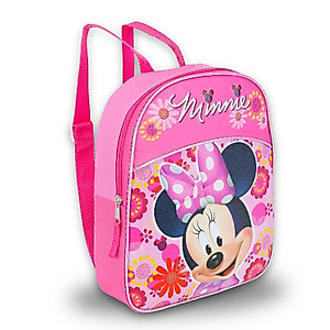 Minnie Mouse Mini 11 Inch Toddler Preschool Backpack Travel Set Bundle with 2 Coloring Books and 300 Stickers