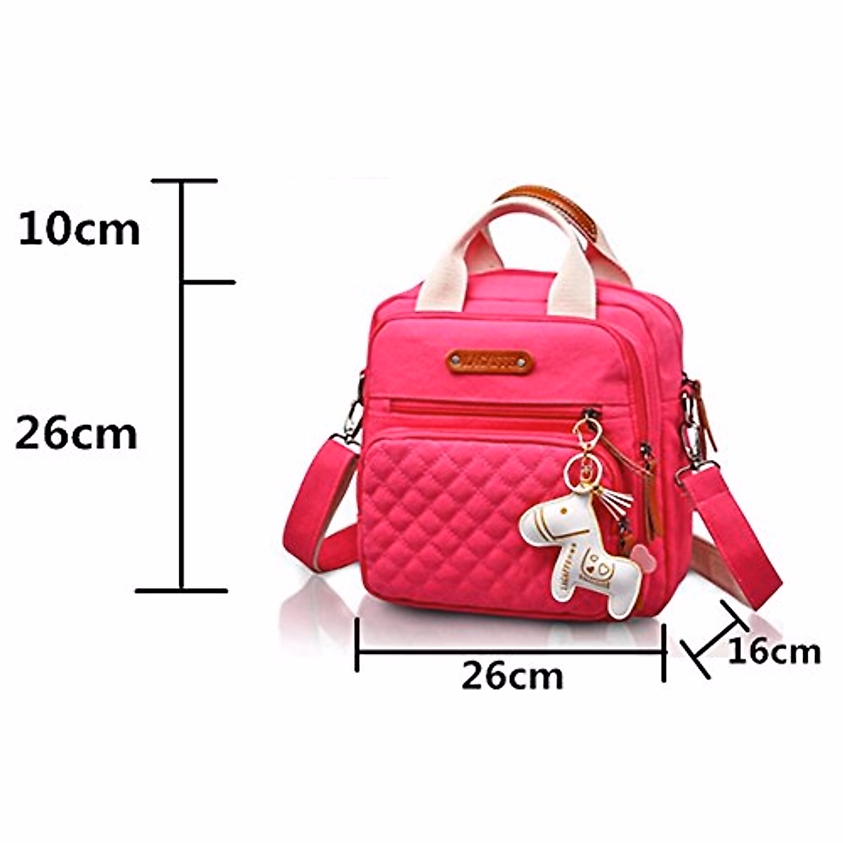 Mini Multi-Function Diaper Bag Tote Messenger Backpack-Red