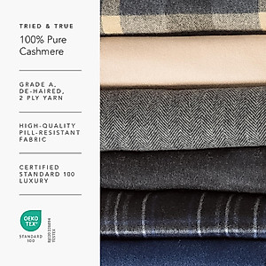 Fishers Finery Men's 100% Pure Cashmere Scarf, Warm and Comfortable (Black)