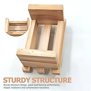 Cabilock Wooden Low Stool Succulent Planter Stand Wood Plant Stool Planter Display Stands Flower Pot Rack Wooden Flower Stand Kids Step Stool Footstool Fishing Stool Child Potted Plant