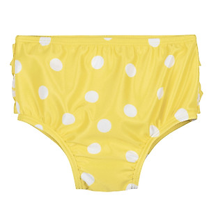 Gerber Baby Girl's Toddler Long Sleeved Rashguard Swim Bathing Suit Set, White Yellow Lemons, 18 Months
