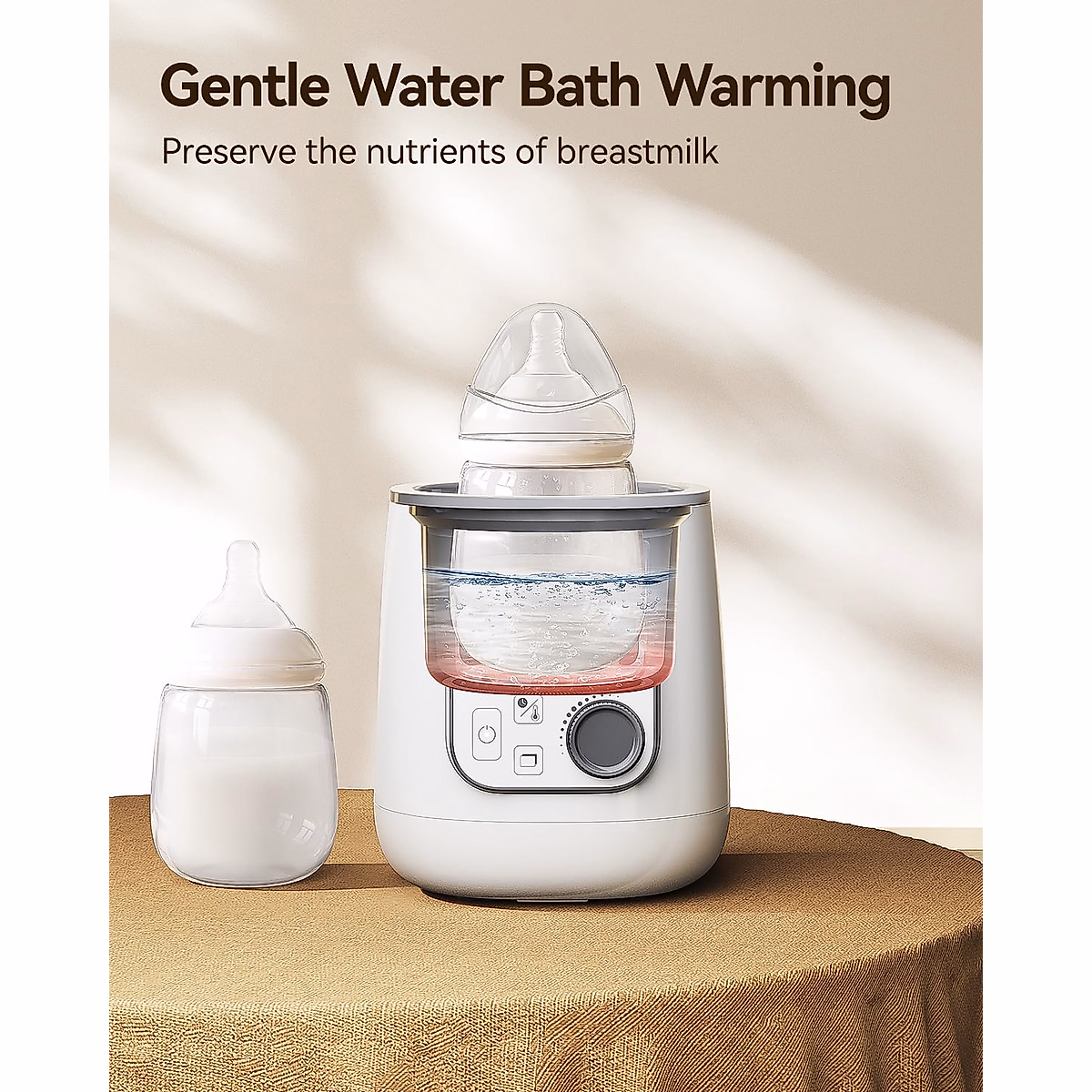 Larex Fast Bottle Warmer, Larex 10-in-1 Baby Bottle Warmer for Breastmilk or Formula, with Precise Timer, Auto Shut-Off, and Accurate Temperature Control