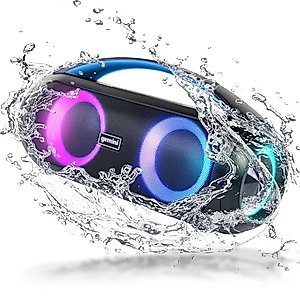 Gemini Sound GGO-230L 50W Bluetooth Speaker Boombox: Portable Wireless IPX5 Waterproof Speaker with FM Radio, LED Party Lighting, Power Bank, and Long-Lasting Rechargeable Battery