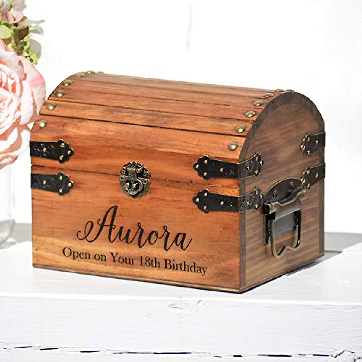 Baby Time Capsule 1st Birthday Container Newborn Keepsake Box Personalized for Boy or Girl Memory Box Boho Shower Gift for Mom Custom Engraved Treasure Chest