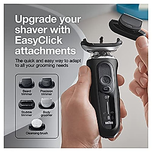 Braun Electric Razor for Men, Series 7 7085cc 360 Flex Head Electric Shaver with Beard Trimmer, Rechargeable, Wet & Dry, 4in1 SmartCare Center and Travel Case