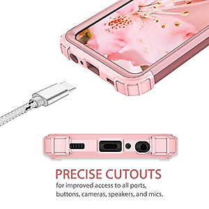 LONTECT for Galaxy A13 5G Case Glitter Sparkly Bling Shockproof Heavy Duty Hybrid Sturdy High Impact Protective Cover Case for Samsung Galaxy A13 5G 2021,Shiny Rose Gold