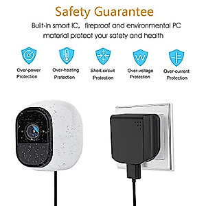 Taken 16.5ft Charging Cable, Quick Charge Power Adapter, Waterproof Outdoor/Indoor Charging Adapter & Power Extension Cord for Arlo Pro & Pro 2, Arlo Go, Other Smart Security Home Camera, 1 Set, Black