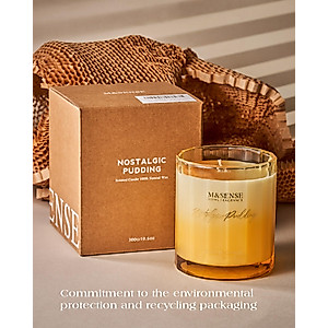 M&SENSE Apple Spice Soy Candles for Home Scented 10.6oz 60 Hour Long Lasting Slow Burning, Organic Natural Christmas Candle Highly Scented Winter Holiday Fragrance Gift for Women Men