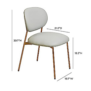 Tov Furniture McKenzie Light Grey Vegan Leather Stackable Dining Chair - Set of 2