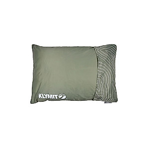 Klymit Drift Camping Pillow, Shredded Memory Foam Travel Pillow with Reversible Cover for Outdoor Use, Green, Large