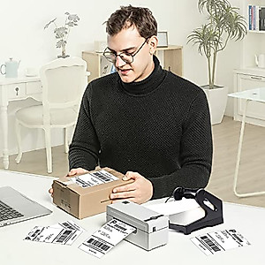 4x6 Thermal Direct Shipping Labels, Shipping Label Printer Paper ?Fan-Fold Mailing Labels for Desktop Label Printer, Self-Adhesive Compatible with Zebra, Rollo, Dymo, MUNBYN, USPS 4" x 6", 500-Pack