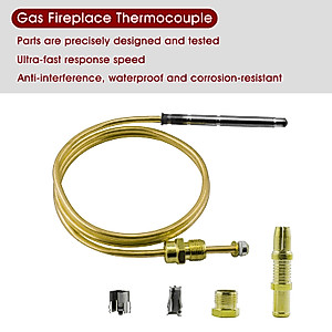 MENSI Thermocoupler for Robertshaw Thermostat Control Pilot Burner Assembly Replacement 1980-024 & 1980-036 Snap Fit Universal Thermocouple (24")