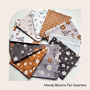 Fabric Shoppe- Set of 10 Fat Quarter Bundle, Moody Blooms Fabric, 100% Cotton Fabric in a Variety of Beautiful Prints, Quilting Fabric, for Quilts, Sewing, Crafts, or Patchwork (Moody Blooms)