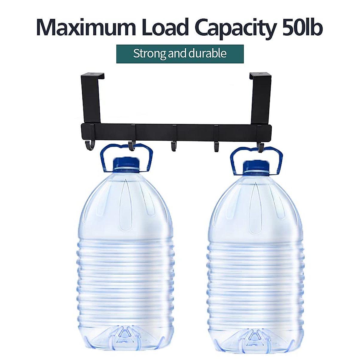 Mdvora 1/2/4 Pack Over Door Hooks, Black/White, Short/Long, Heavy-Duty Over Door Hanger(1pcs Short Black)