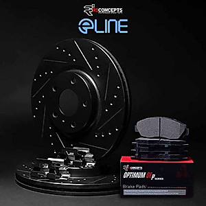 R1 Concepts Front Brakes and Rotors Kit |Front Brake Pads| Brake Rotors and Pads| Optimum OEp Brake Pads and Rotors |Hardware Kit|fits 2005-2021 Chrysler 300; Dodge Challenger, Charger, Magnum