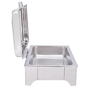 Chafing Dish, 9.5Qt Chafer Dish Buffet Set with 1 Water Pan and 2 Trays, Stainless Steel Buffet Warmers for Party Restaurant Hotel - Adjustable Temper