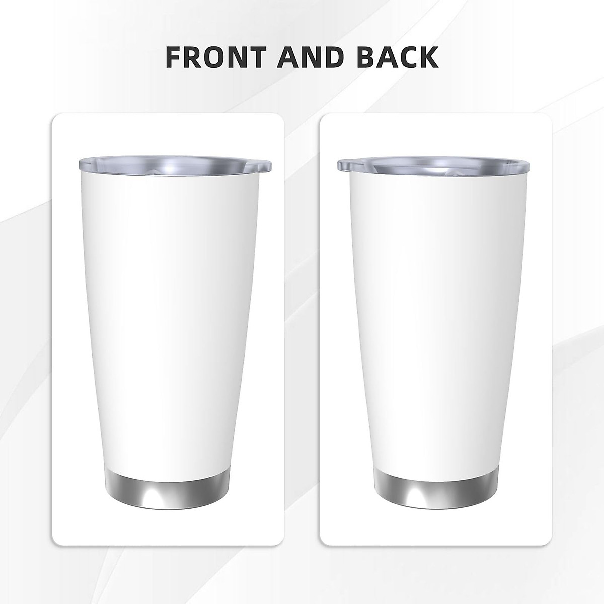 Custom Tumbler 20OZ Stainless Steel, Personalized Stainless Steel Drinking Tumblers with Lid Straw Three-piece set, Customized Travel Cup Mug with Food grade Stainless Steel, PureWhite