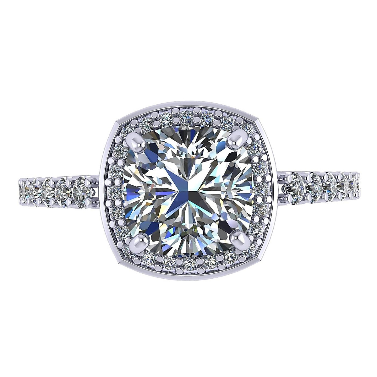 NANA Jewels 2ct Pure Brilliance Zirconia Halo Engagement Ring-Cushion Cut-April-8