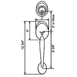 Satin Nickel Front Door Single Cylinder Deadbolts (keyed on The Outside and a Thumb Turn on The Inside) Handleset Handle Set with 835DC Lever (Front Door Handleset)