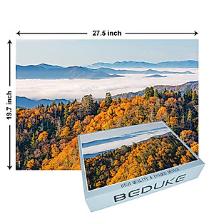 BEDUKE Jigsaw Puzzles for Adults 1000 Piece Sturdy Premium Thick Paper Cardboard Colorful Rainbow Design Puzzle Interlocking Precise Unique Shape Pieces Family Game Eco-Friendly Paperboard Age 14+