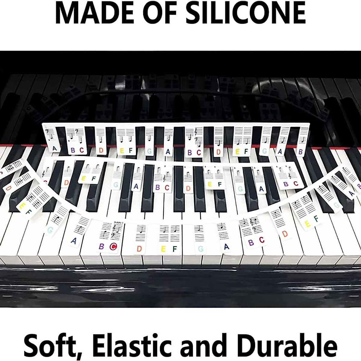 Premium Piano Keyboard Stickers - Colorful, Durable, and Easy-to-Use Learning Aid for Beginners (Colorful)