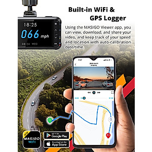 MASIGO A330D Dash Cam Front and Rear - Dual 1080P 60fps Dash Camera for Cars with WiFi, GPS and Speed, Stavis Night Vision, G Sensor Parking Mode, Loop Recording, Free APP, Support 512GB Max