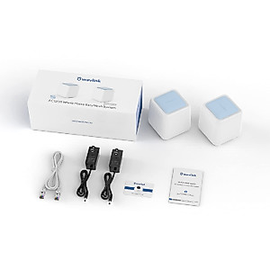 WAVLINK Mesh WiFi System up to 2,000-3,000 sq. ft. Whole Home Coverage WiFi Router/Extender Replacement, Dual-Band 2.4GHz+5Ghz, 4 x Internal Antennas, Support Touch Link Function, 2-Pack