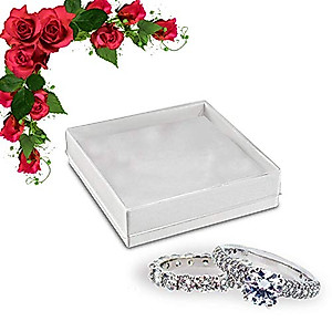 Better crafts Small Jewelry Box Gift Boxes with Lids - White & Clear Favor Boxes 3.5 x 3.5 (10)