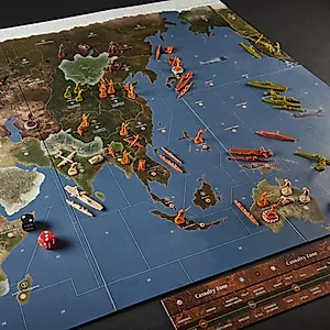 Avalon Hill Axis & Allies 1942 Second Edition WWII Strategy Board Game, with Extra Large Gameboard, Ages 12 and Up, 2-5 Players