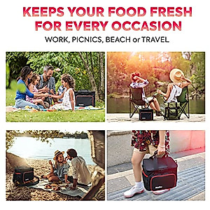 Mueller Ultra Collapsible Cooler Bag Insulated Thermal Bag, Large Leakproof Soft Sided Portable Cooler/Thermal Bag for Outdoor Travel Beach Picnic Camping BBQ Party, Black