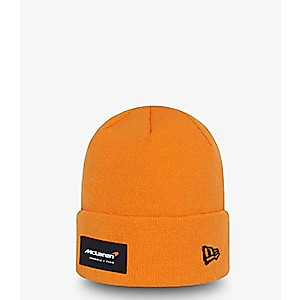 F1 McLaren Team Essential Logo Cuff Knit Beanie Hat Orange