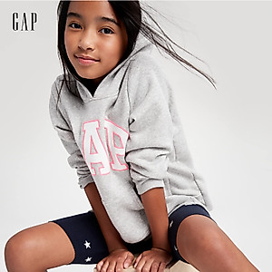 GAP girls Logo Hoodie Hooded Sweatshirt, Light Heather Grey B10, Large US