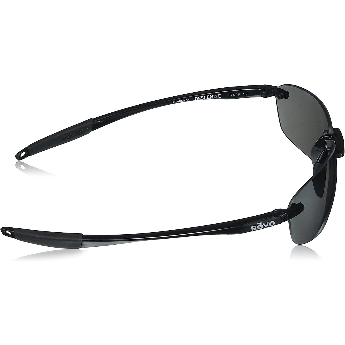 Revo Descend E: Polarized Filters UV, Rimless Small Rectangle Rectangular Sunglasses, Black Frame with Graphite Lens (RE 4060)