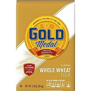 Gold Medal Premium Quality All Natural Whole Wheat Flour For Baking, 5 lb