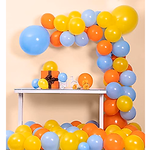 Ponamfo Orange Balloon Arch Kit - 120Pcs 18"+12"+10"+5" Yellow Mette Balloons Garland Kit Different Size as Birthday Party Balloons Gender Reveal Balloons Baby Shower Balloons Wedding Anniversary