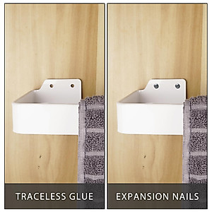 12.6Inches Hand Towel Holder, Self Adhesive Towel Rack for Bathroom Wall Mounted, Acrylic Towel Hanger (White)