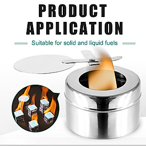 Coufce Stainless Steel Fuel Holder with Cover, Chafer Wick Fuel and Sterno Canned Heat for Buffets, Barbecue and Catering Events(4Pcs)