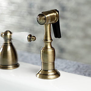 Kingston Brass KB1793PLBS Widespread Kitchen Faucet, Antique Brass