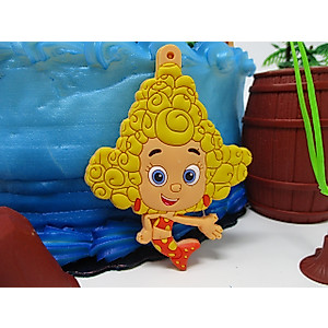 Bubble Guppies Birthday Cake Topper Set Featuring Gil and Friends with Underwater Decorative Accessories