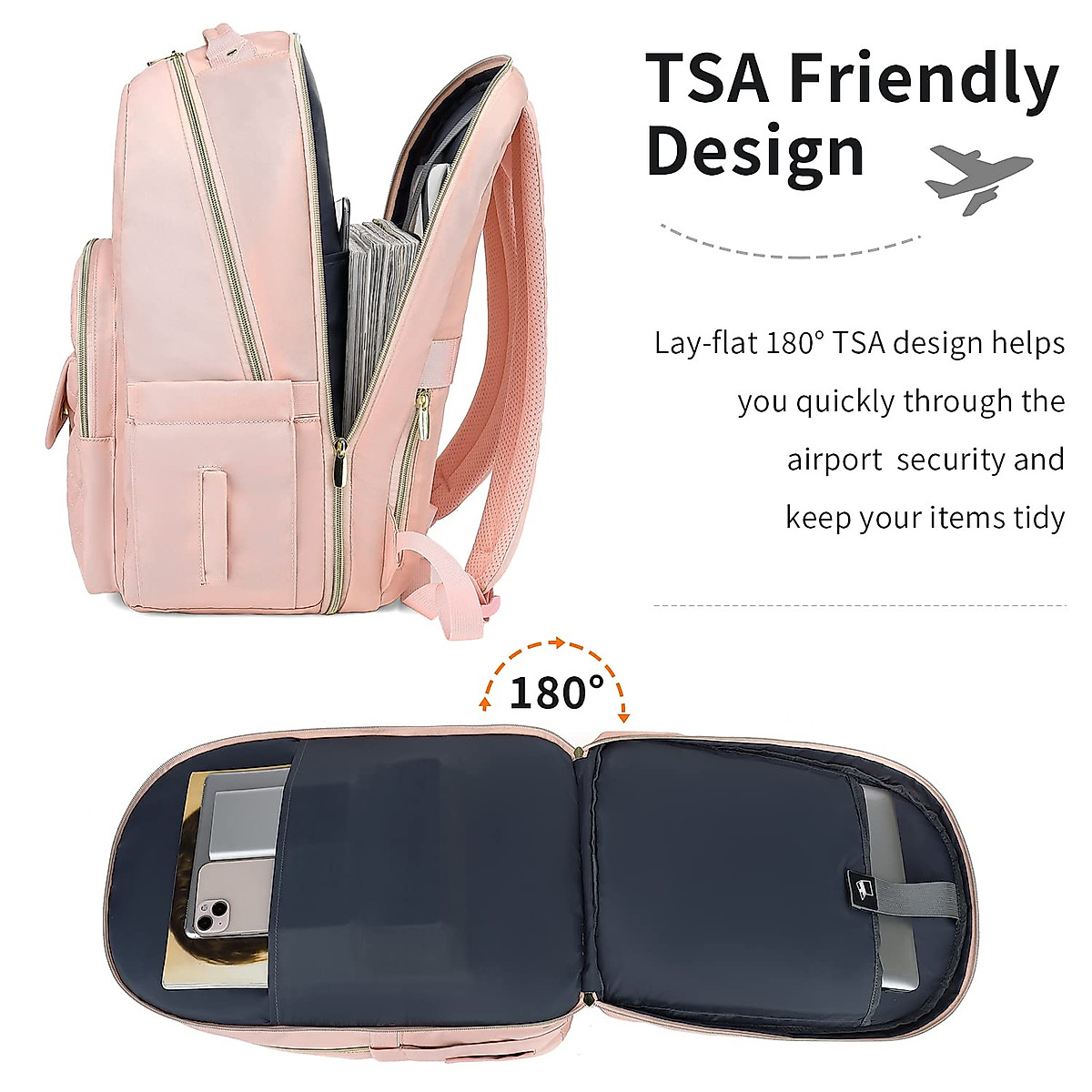 Breold Laptop Backpacks for Teens Girls 15.6 inch for School, Women Backpack Teacher Daypack for Travel Business, College Bookbag Schoolbag Professional