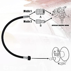 Tool Daily Pressure Washer Whip Hose with Swivel, Hose Reel Connector Hose for Pressure Washing, 2 FT (3/8 NPT Solid + M22 Female)