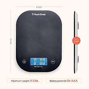 Digital Kitchen Food Scale - LCD Display Weight in Grams, Kilograms, Ounces, Fl Ounces, Milliliters, and Pounds Perfect for Precise Measurements, Baking, Cooking, Meal Prep, Weight Loss,