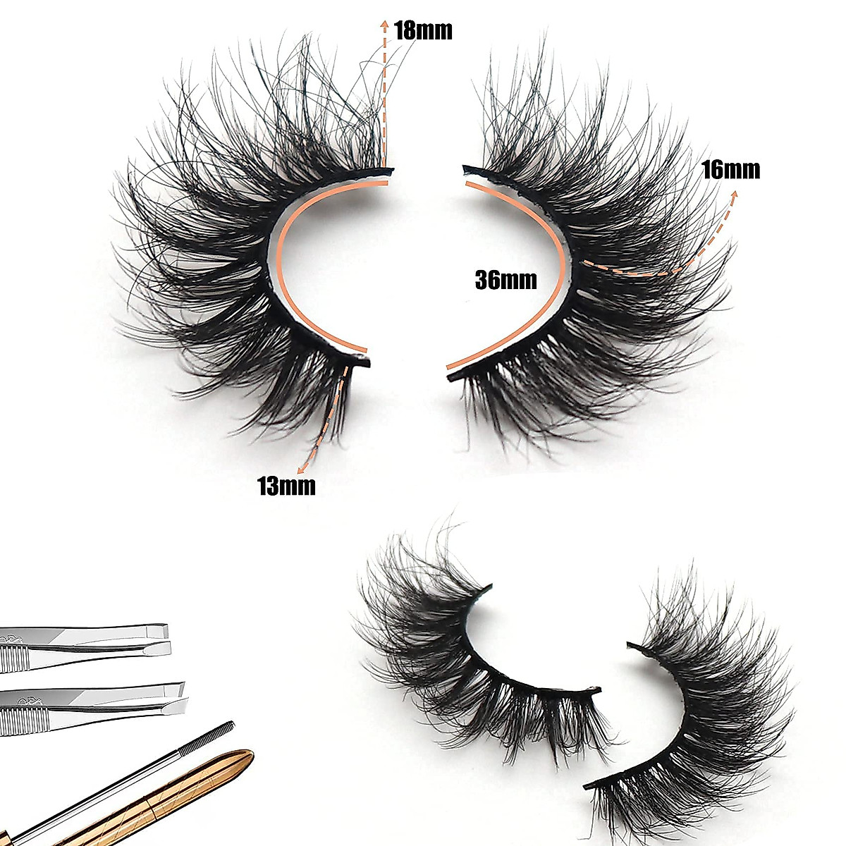 Veleasha False Eyelashes Wispy Faux Mink Lashes Fluffy Handmade Fake Eyelashes Natural Look 7 Pairs Pack Luxury Cat Eye Lashes (804)
