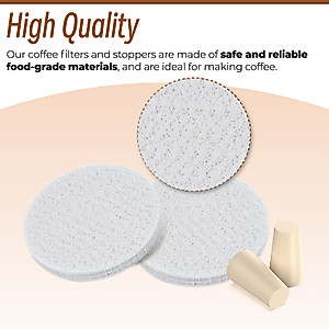 20Pcs Reusable Cold Brew Coffee Filters & Stoppers Replacement Compatible with Toddy Cold Brew System (Include 8Pcs Coffee Filters & 12Pcs Rubber Stoppers)