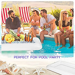 10 Packs Inflatable Serving Bars Ice Buffet Salad Serving Trays Large Food Drink Cooler Holder Containers for Indoor Outdoor BBQ Picnic Pool Beach Summer Luau Party Supplies
