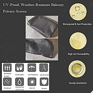 Balcony Privacy Screen Cover, 3.0ft x10ft Fence Screen Balcony Shield Cover UV-Resistant Visibility Reduction Windscreen Garden Fence with Cable Ties (3x10ft, Grey)