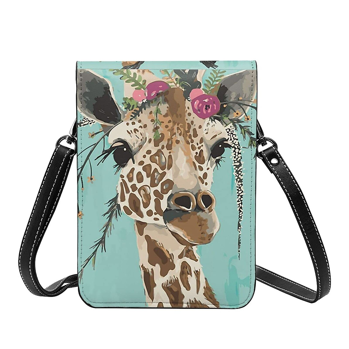 Wild Animal Giraffe Crossbody Cell Phone Bag cute Purse Bags with Shoulder Strap Holder Wallet For Women Handbag MINI Phone Bag Passport Purse Lightweight