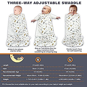 Ftikvo Swaddle-Blanket Baby Girl & Boy Swaddles Newborn Infant Transition Safe Wrap Blankets 100% Cotton Breathable (Dinosaur, 3-6 Month)