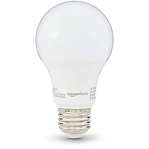 Amazon Basics 40W Equivalent, Soft White, Non-Dimmable, 10,000 Hour Lifetime, A19 LED Light Bulb | 6-Pack