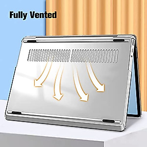 Fintie Case for 12.4 Inch Microsoft Surface Laptop Go 3 (2023) / Surface Laptop Go 2 (2022) / Surface Laptop Go (2020) Model: 2013 1943 - Protective Snap On Hard Shell Cover, Crystal Clear